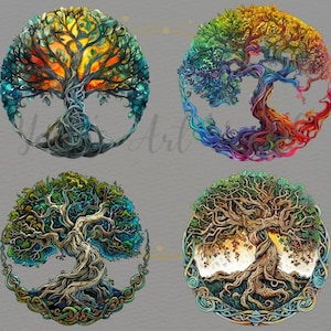 Watercolor Tree of Life PNG Bundle, Digital Crafts Designs Transparent ...