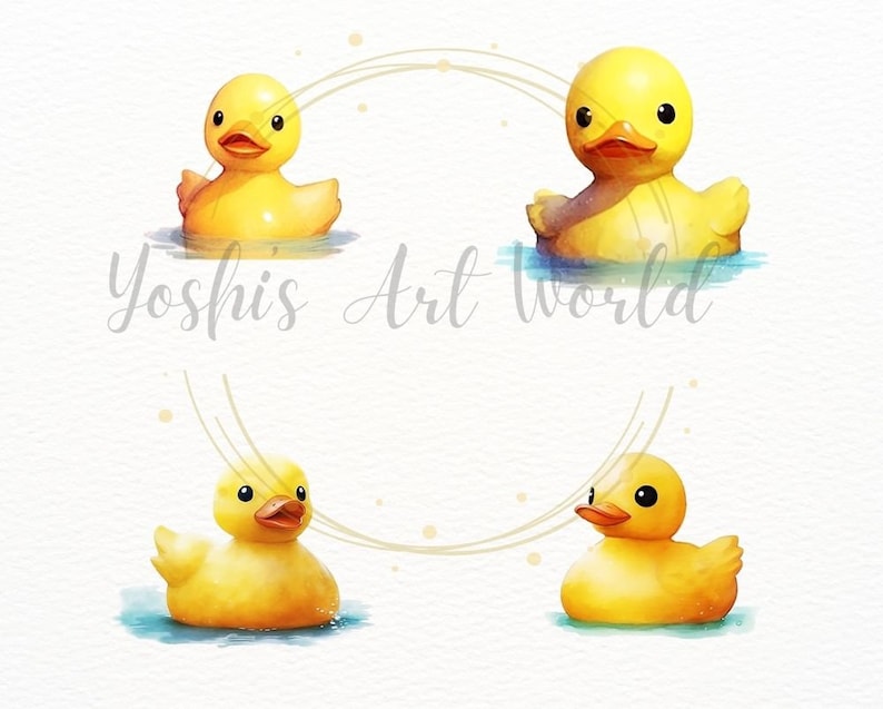 Watercolor Rubber Duck PNG Bundle Digital Crafts Designs - Etsy