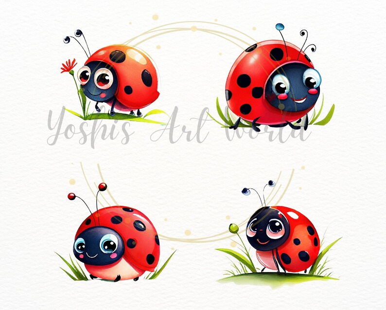 Cute Ladybug PNG Bundle Digital Crafts Designs Transparent - Etsy