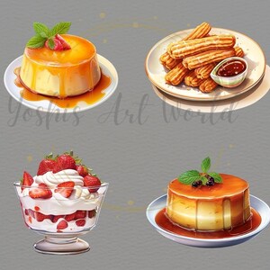 Watercolor Mexican Dessert PNG Bundle, Digital Crafts Designs ...