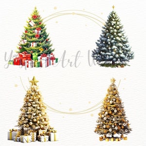 Christmas Tree PNG Bundle, Digital Crafts Designs Transparent ...