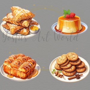 Watercolor Mexican Dessert PNG Bundle, Digital Crafts Designs ...