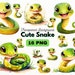 Cute Snake PNG Bundle, Digital Crafts Designs Transparent, Little ...