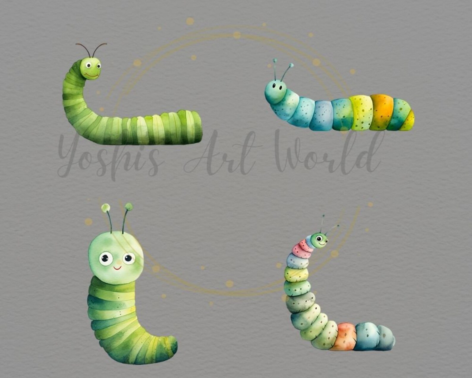Cute Caterpillar PNG Bundle, Digital Crafts Designs Transparent, Little ...