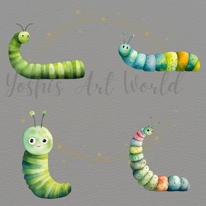 Cute Caterpillar PNG Bundle, Digital Crafts Designs Transparent, Little ...