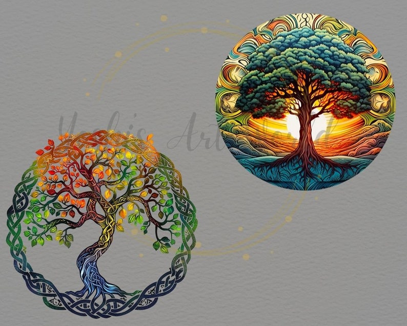 Watercolor Tree of Life PNG Bundle, Digital Crafts Designs Transparent ...