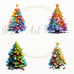 Christmas Tree PNG Bundle, Digital Crafts Designs Transparent ...
