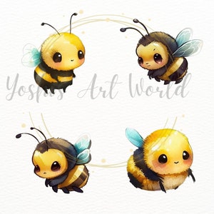 Watercolor Cute Bumblebee Bundle, Digital Crafts Designs Transparent ...