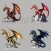 Watercolor Wyvern PNG Bundle, Digital Crafts Designs Transparent ...
