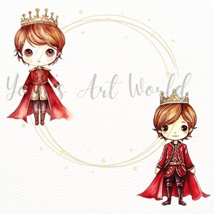 Watercolor Cute Prince PNG Bundle, Digital Crafts Designs Transparent ...