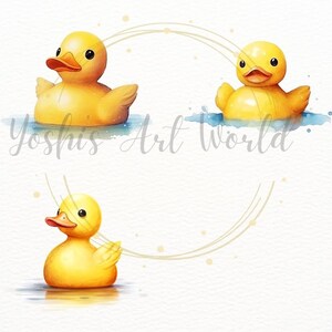 Watercolor Rubber Duck PNG Bundle, Digital Crafts Designs Transparent ...
