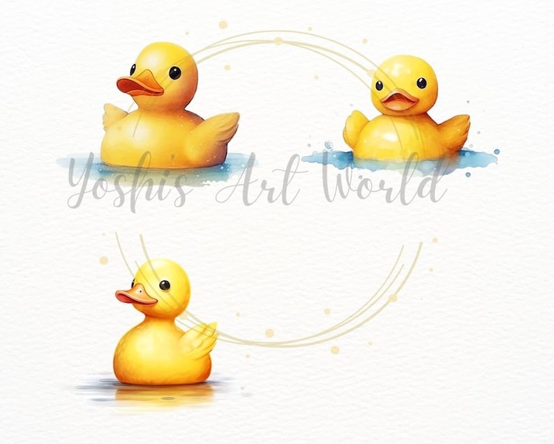 Watercolor Rubber Duck PNG Bundle, Digital Crafts Designs Transparent ...