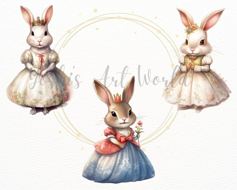 Bunny Princess Bundle, Digital Crafts Designs Transparent, Rabbit ...