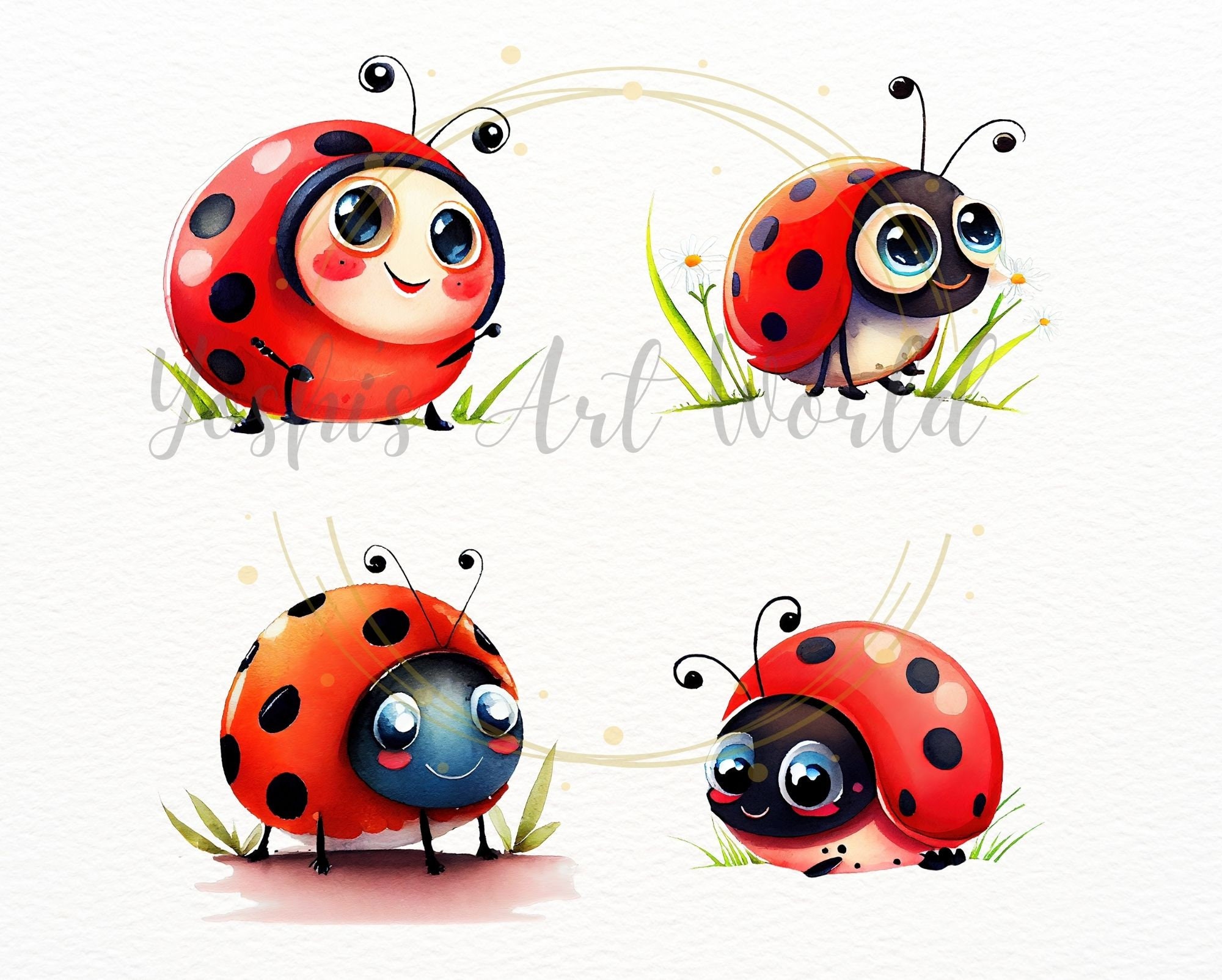 Cute Ladybug PNG Bundle Digital Crafts Designs Transparent - Etsy