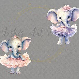 Watercolor Elephant Girl PNG Bundle, Digital Crafts Designs Transparent ...