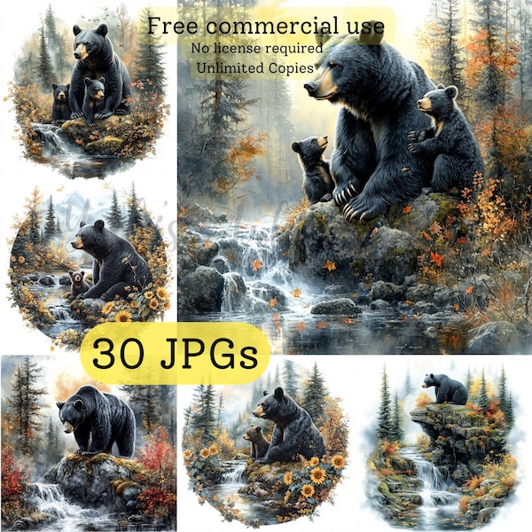 Black Bear Art - Etsy