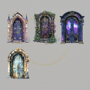 Watercolor Celestial Door PNG Bundle, Digital Crafts Designs ...