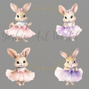 Watercolor Ballerina Bunny PNG Bundle, Digital Crafts Designs ...