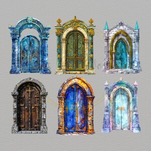 Watercolor Celestial Door PNG Bundle, Digital Crafts Designs ...