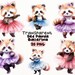 Watercolor Ballerina Red Panda PNG Bundle, Digital Crafts Designs ...