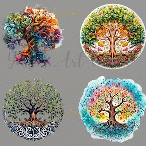 Watercolor Tree of Life PNG Bundle, Digital Crafts Designs Transparent ...