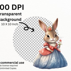 Bunny Princess Bundle, Digital Crafts Designs Transparent, Rabbit ...