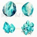 Watercolor December Birthstone Turquoise PNG Bundle, Digital Crafts ...