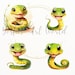 Cute Snake PNG Bundle, Digital Crafts Designs Transparent, Little ...