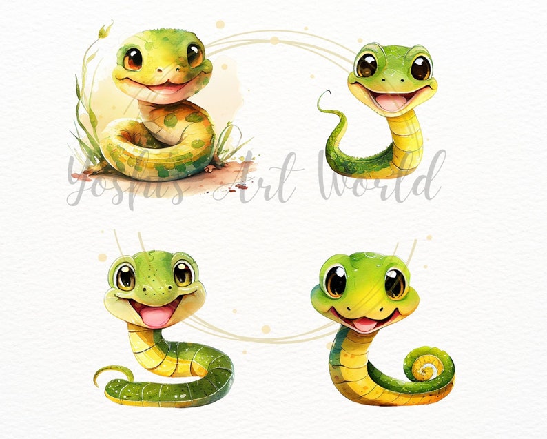 Cute Snake PNG Bundle Digital Crafts Designs Transparent - Etsy