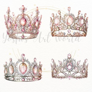 Pink Princess Crown & Scepter PNG Bundle, Digital Crafts Designs ...