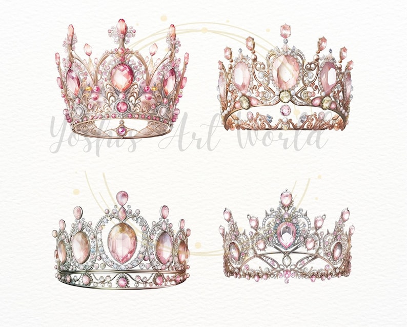 Pink Princess Crown & Scepter PNG Bundle, Digital Crafts Designs ...