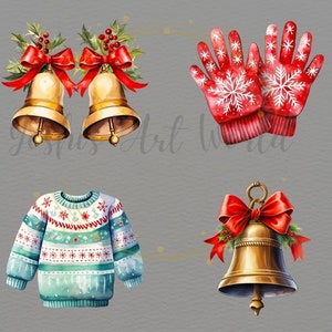 Christmas Accessories PNG Bundle, Digital Crafts Designs Transparent ...