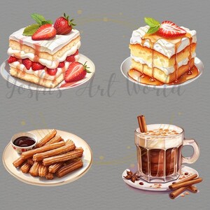 Watercolor Mexican Dessert PNG Bundle, Digital Crafts Designs ...