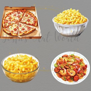 Watercolor American Food PNG Bundle, Digital Crafts Designs Transparent ...
