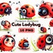 Cute Ladybug PNG Bundle Digital Crafts Designs Transparent - Etsy