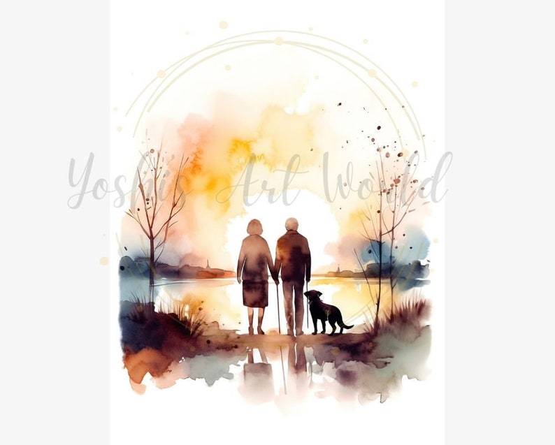 Elderly Couple Clipart Grandpa and Grandma Card Making - Etsy