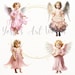 Watercolor Victorian Pink Angel PNG Bundle, Digital Crafts Designs ...