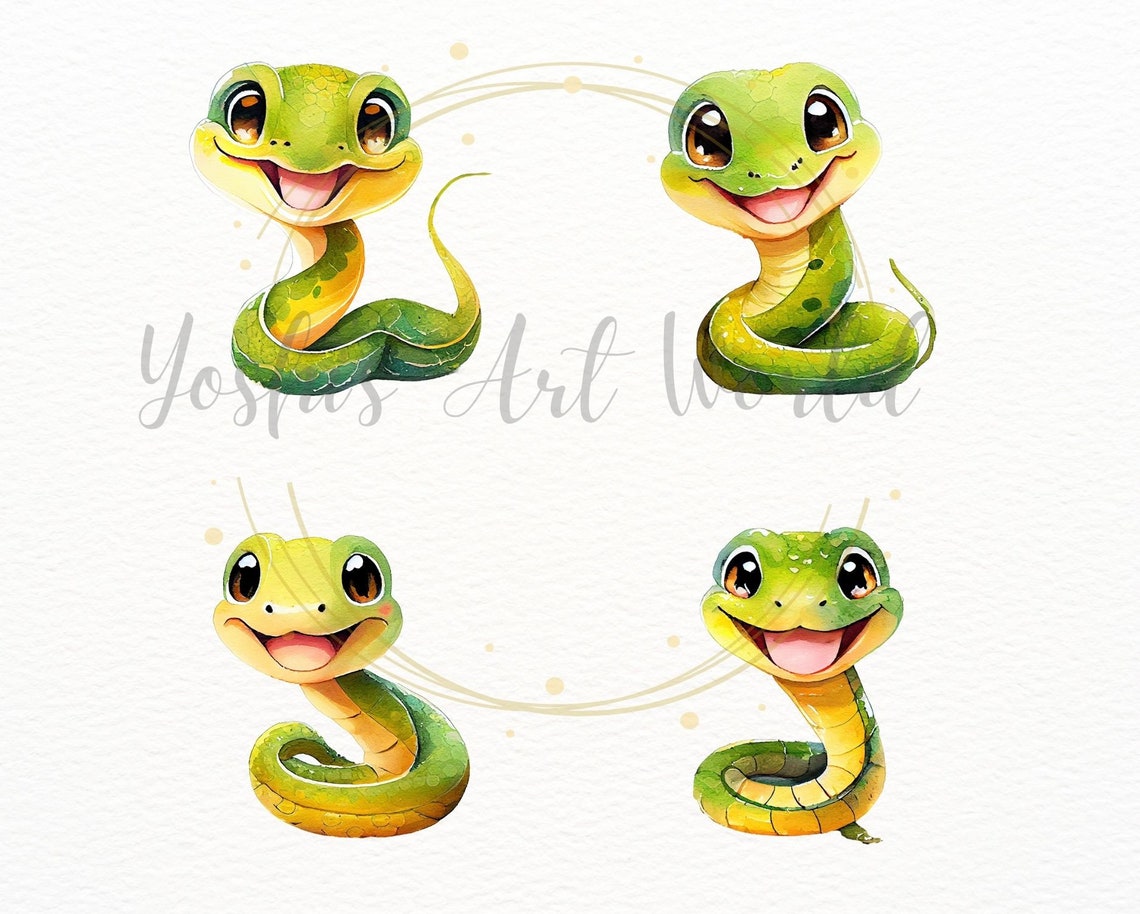 Cute Snake PNG Bundle Digital Crafts Designs Transparent - Etsy