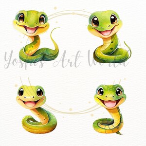 Cute Snake PNG Bundle, Digital Crafts Designs Transparent, Little ...