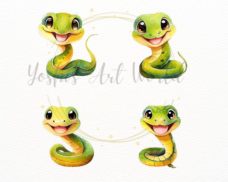 Cute Snake PNG Bundle Digital Crafts Designs Transparent - Etsy