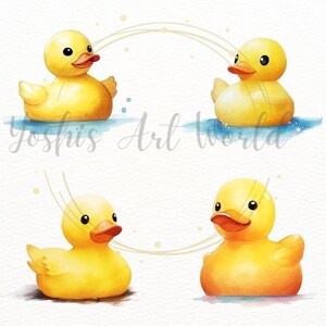 Watercolor Rubber Duck PNG Bundle, Digital Crafts Designs Transparent ...