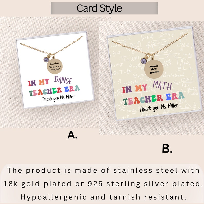 Jewelry for Teacher| Gift for Math Teacher| Teacher Appreciation Gift ...