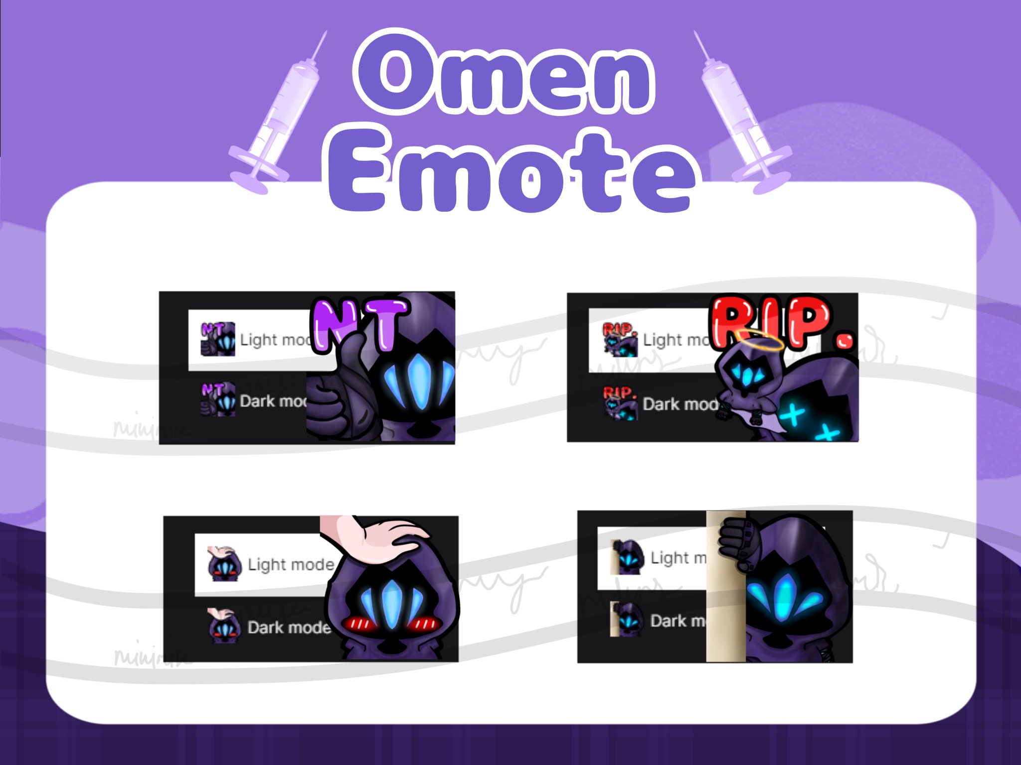 Set of Cute Omen Valorant Emotes Twitch Emote Discord - Etsy