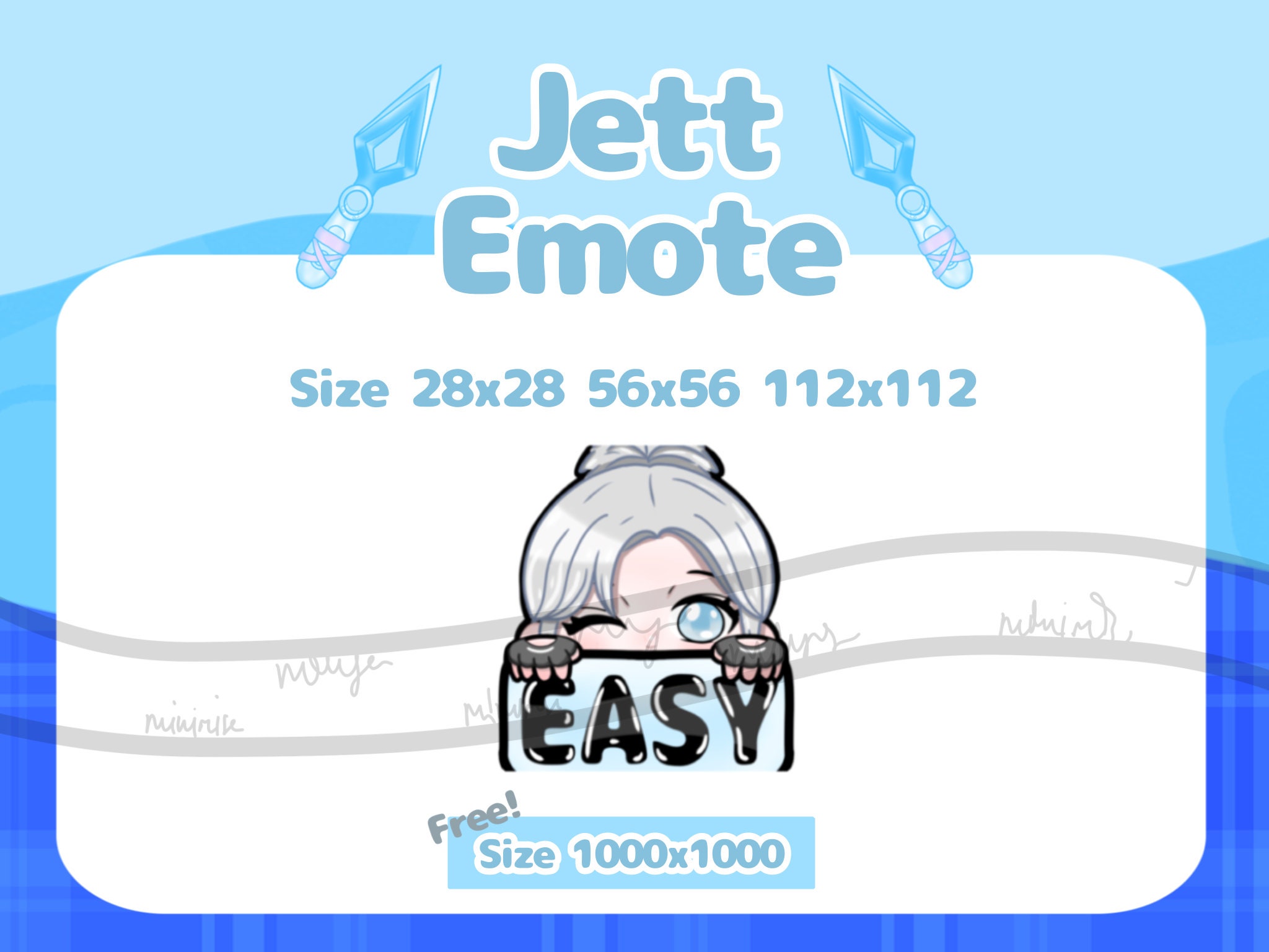 Cute Jett Valorant Easy Emote Twitch Emote Discord Sticker - Etsy Israel
