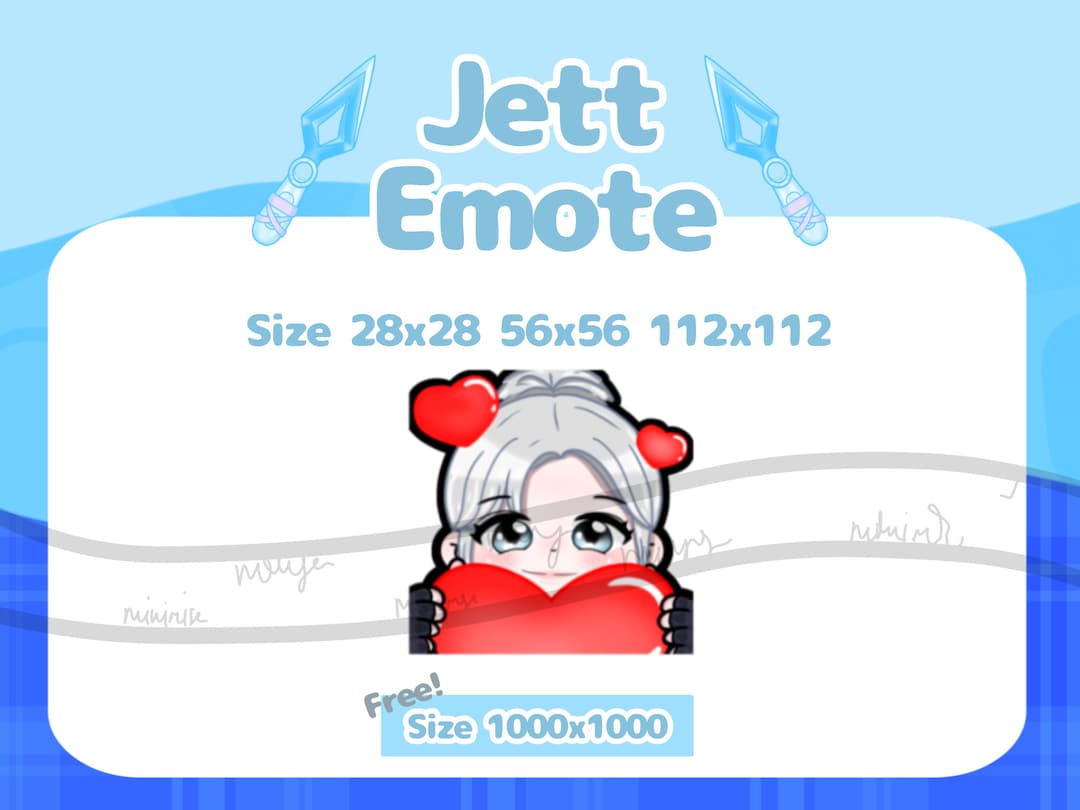 Cute Jett Valorant Love Emote , Twitch Emote , Discord Sticker , Emote ...