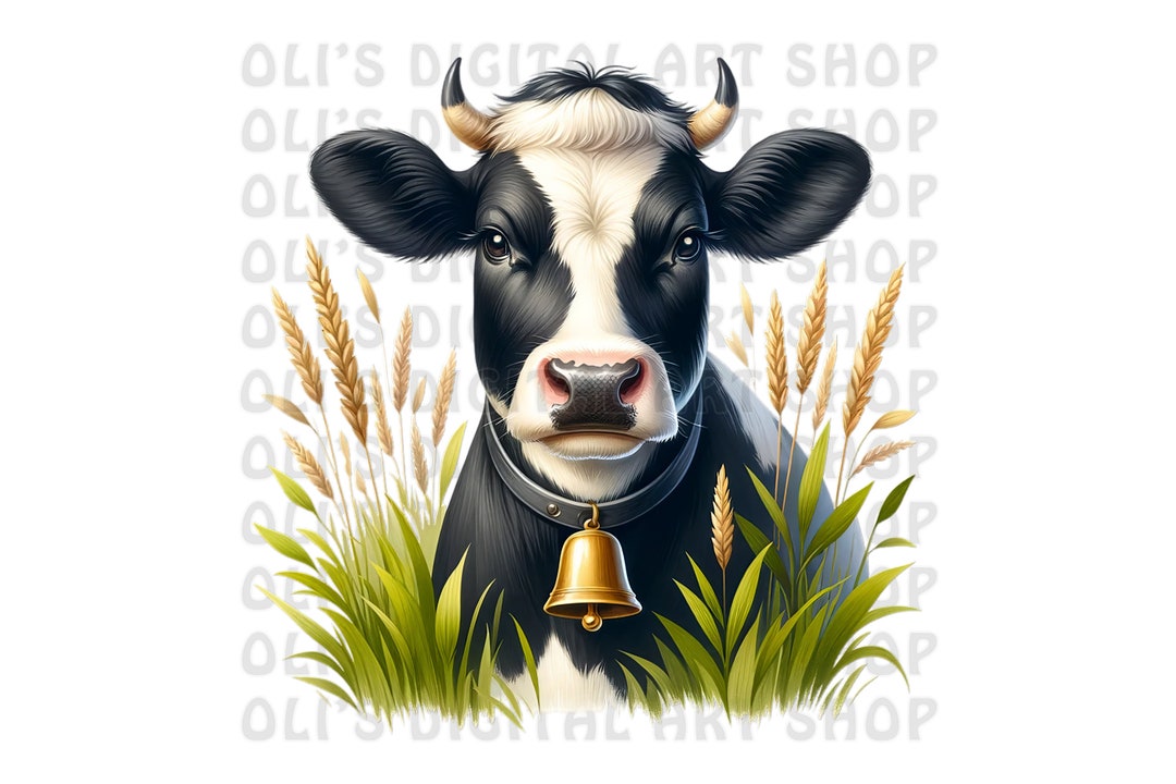 Cow With Cowbell PNG Sublimation Design Cow Clipart Digital Download - Etsy