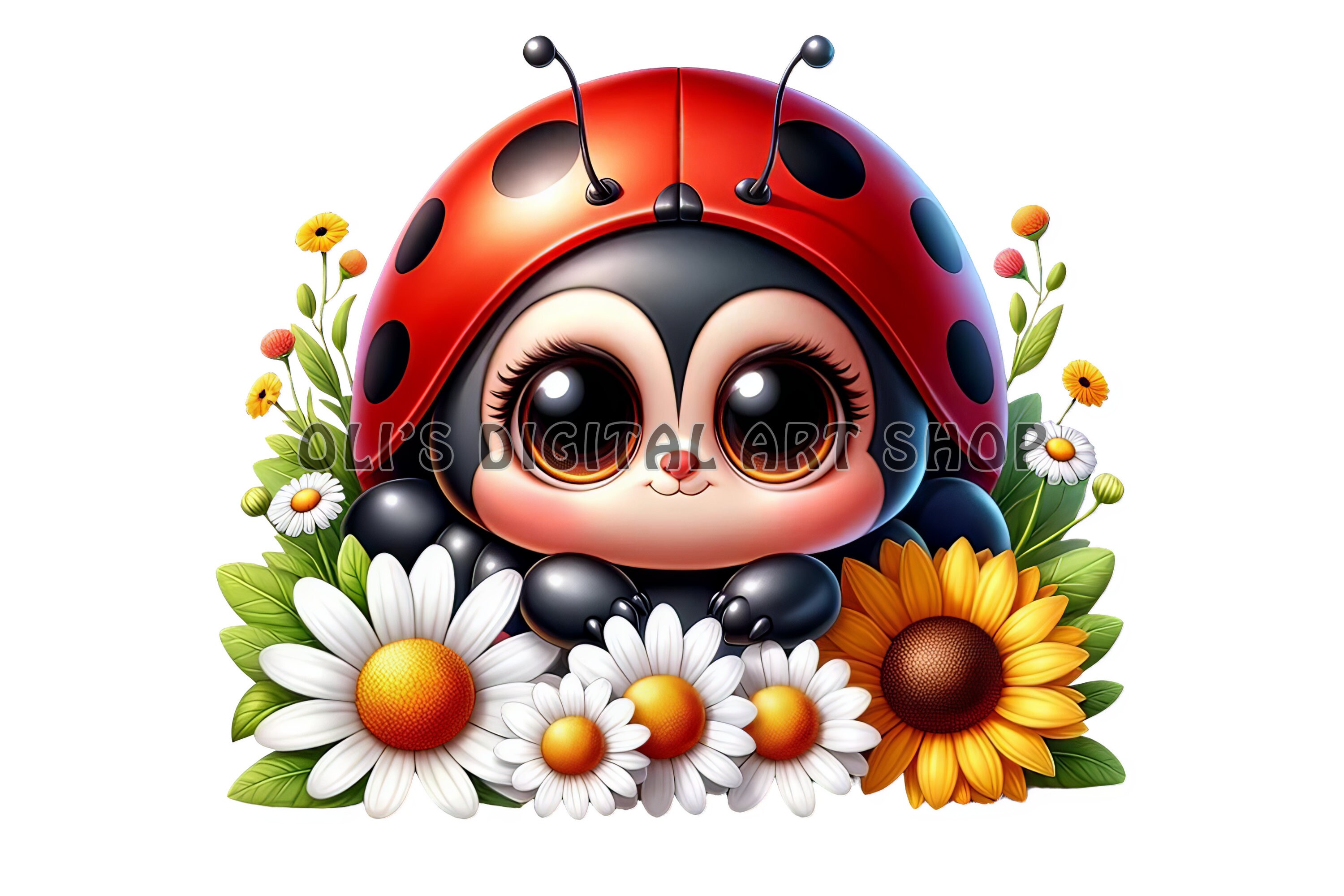Cute Ladybug PNG Sublimation Design Cute Ladybug Clipart Digital ...