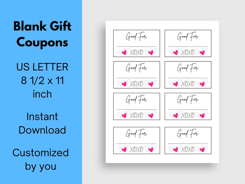 Blank Coupons - Custom Gift - Etsy