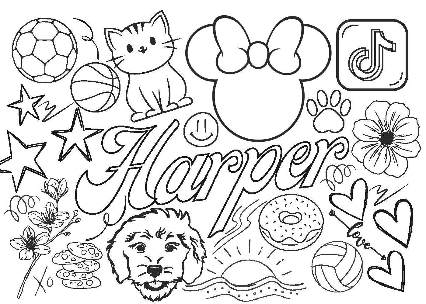 Custom Name Coloring - Pack of 5 - Etsy