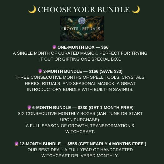Roots & Rituals Monthly Witch Box — Prepaid Bundles (one-month, 3, 6 ...